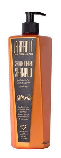 La Beaute Keratin & Argan Shampoo 750ml / 25.4 fl.oz – MyBathandi.com